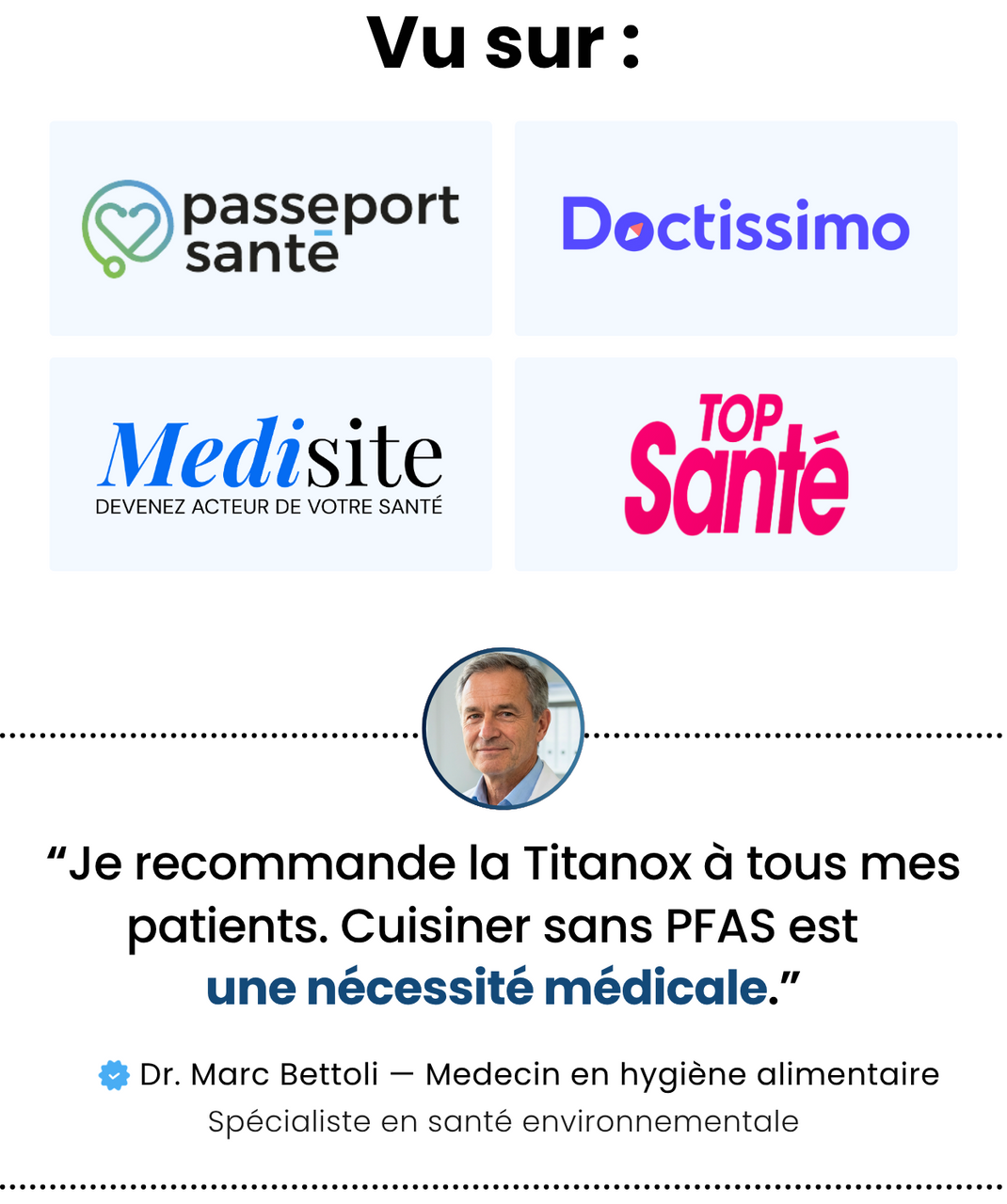 Titanox® — Poêle Titane Pur Sans PFAS | Garantie à Vie
